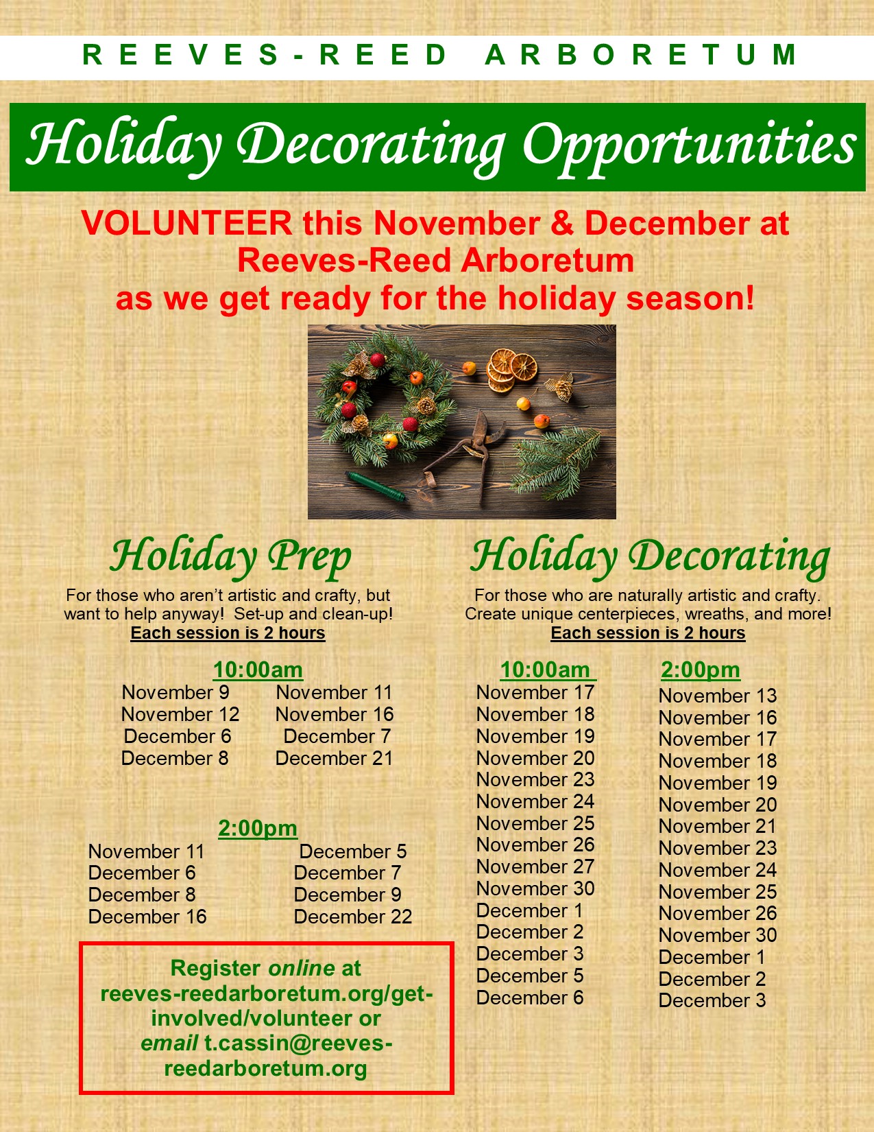 Volunteer - Reeves-Reed Arboretum